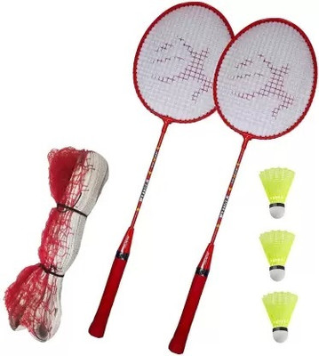 ARINEO Set of 2 Single Rod Badminton Racquet, Plastic Shuttlecock 2 Pcs ...