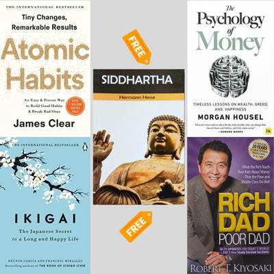 Atomic Habits, The Psychology Of Money, Ikigai, Rich Dad Poor Dad ...