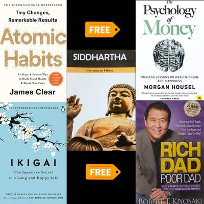 Atomic Habits, The Psychology Of Money, Ikigai, Rich Dad Poor Dad ...