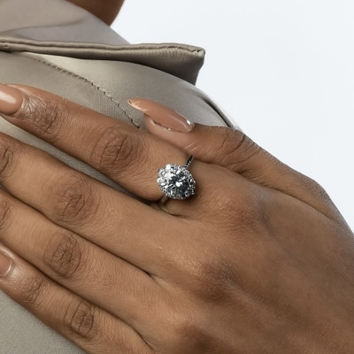 The Stone Aisle Premium Aura Solitaire Ring For Women & Girls Alloy ...