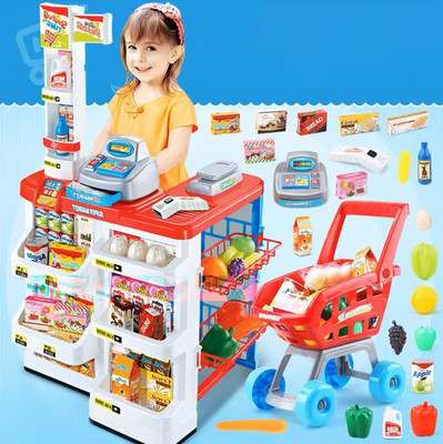 NAMANSHU TEX Shopkeeper Working Scanner Register Shopping Cart Play ...