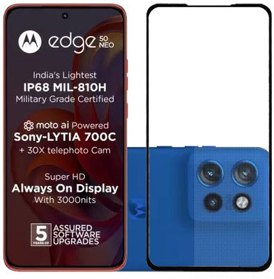 HOBBYTRONICS Edge To Edge Tempered Glass for MOTOROLA Edge 50 Neo, MOTO Edge 50 Neo, moto edge ...