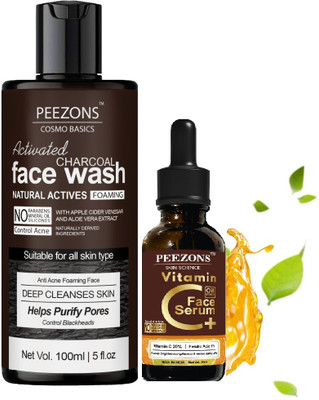 Peezons Charcol Face Wash 100 ml With Bright skin & Vitamin-C Face ...