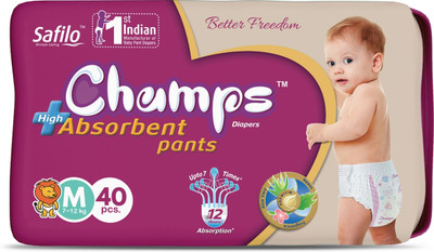 Champs High Absorbent Pant Style Diaper - M(40 Pieces) - PaisaWapas