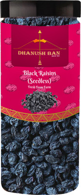J.S. Dhanush Baan Premium Afghani Black Raisin | Kali Kishmish seedless ...