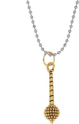 'Golden Gada'Hanuman Ji Gold Plated Locket with 26'Long Ball Chain Gold ...