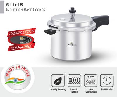 Aluminium 5 Ltr INDUCTION BASE Pressure Cooker, ISI CERTIFIED, 2 Year ...