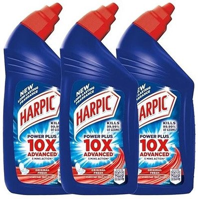 Harpic 500 ml Pack of 3 Disinfectant Toilet Cleaner Liquid, Original ...