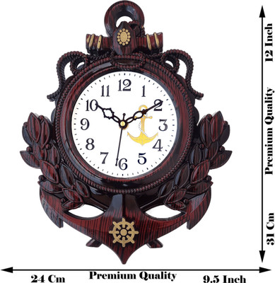 IRU Creation Analog Wall Clock(Brown, With Glass) - PaisaWapas