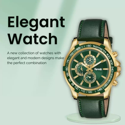 HMT DLX Green Dial & Genuine Leather Strap for Boys (Not a Chronograph ...