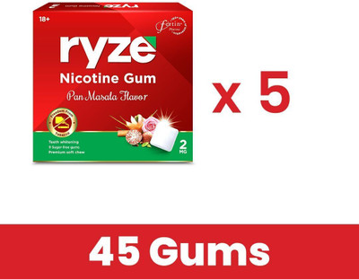 Ryze Nicotine Gum 2mg | (45 Gums) Pan Masala,9 Count each Smoking ...