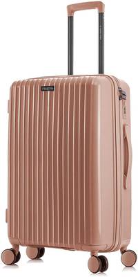 NASHER MILES Pondicherry Hardside Polypropylene Rose Gold Trolley Check ...