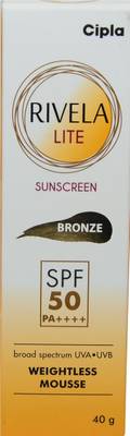 Cipla Rivela Sunscreen Bronze SPF 50 -40gm - SPF 50 PA++++ - Price History