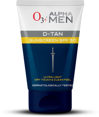 O3+ Sunscreen - SPF 50 PA+ Alpha Men D-tan Sunscreen Spf 50(50 g ...
