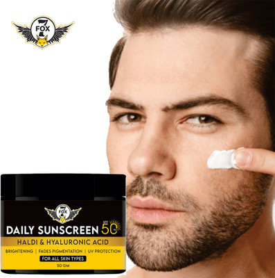 7 FOX Sunscreen - SPF 50 PA+++ Sunscreen SPF 50 with Haldi & Hyaluronic ...