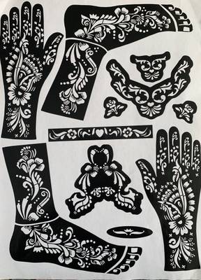 Make Unique Mehndi Sticker Full set|Henna Stencil for Women, Girls set ...