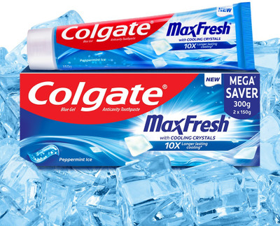 Colgate MaxFresh Toothpaste, Blue Gel Paste with Menthol: Peppermint ...