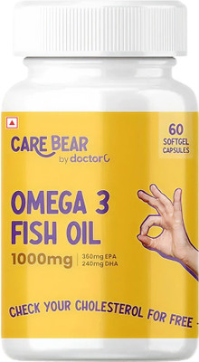 CareBear Omega 3 Fish Oil 1000 mg (EPA 360 mg, DHA 240 mg) 60 capsules ...