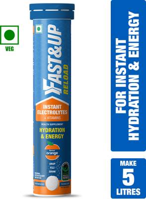 FAST&UP Reload Instant Electrolyte Energy Drink, 20 Effervescent Tablets, Orange Flavor - Price ...