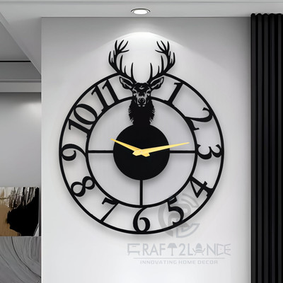 ARTISANS ALLEY Analog 48 cm X 40 cm Wall Clock(Black, Without Glass ...