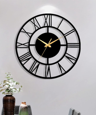 Auromin Analog 40 cm X 40 cm Wall Clock(Black, Without Glass, Standard ...