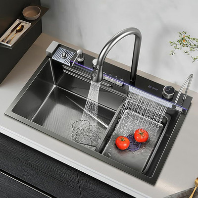 Q-IMAGE 30x18x9 Inch Anti Scratch Kitchen Sink , Multifinction Sink 5 ...