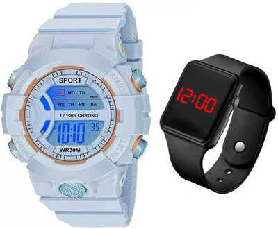 KRERACT Fashionate Sports Watches Digital Light Blue Dial Kids Watch ...