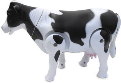 NDS Battery Operated Walking Cow Toy (Wags Tail, Shakes Head, Moves ...