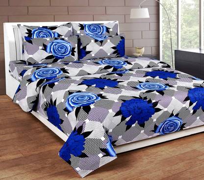 EXCEL BAZAAR Cotton Double Floral Flat Bedsheet - Buy EXCEL BAZAAR ...
