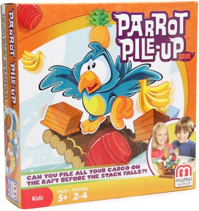 mattel GAMES Parrot Pile-up Party & Fun Games Board Game - Parrot Pile ...