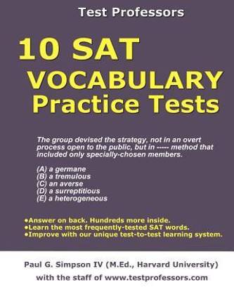 10 SAT Vocabulary Practice Tests: Buy 10 SAT Vocabulary Practice Tests ...