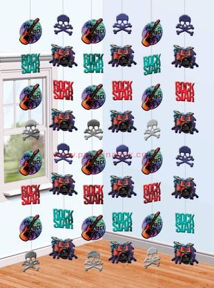 Amscan cm Rockstar String Decorations 6 Cutouts Self Adhesive Sticker ...