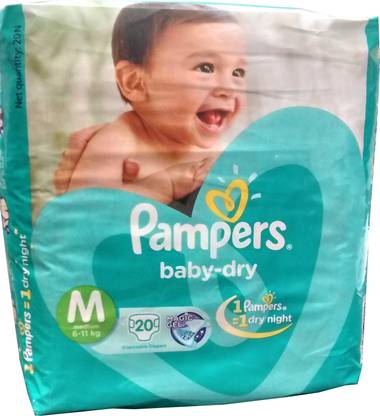 Pampers Diaper Taped Medium Size - Buy 20 Pampers Disposable Diapers ...