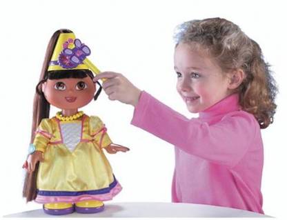 FISHER-PRICE Dora the Explorer: Magic Hair Fairytale Princess Dora Doll ...