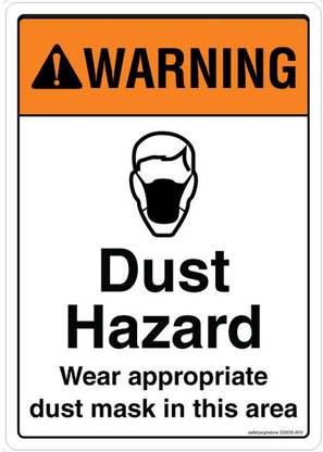 Safety Sign Store Warning: Dust Hazard Emergency Sign Price in India ...