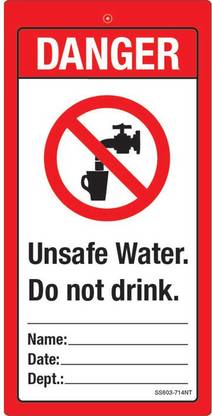 Safety Sign Store Danger: Unsafe Water. Do Not Drink-Tag Emergency Sign ...