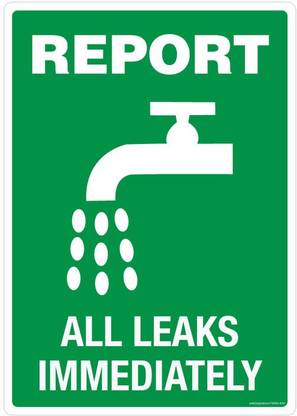 Safety Sign Store Report All Leaks Immediately Emergency Sign Price in ...