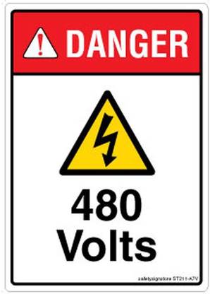 Safety Sign Store Danger: 480 Volts Emergency Sign Price in India - Buy ...
