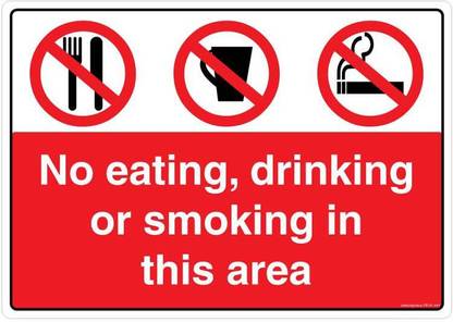 Safety Sign Store No Eating Emergency Sign Price in India - Buy Safety ...