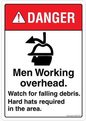 Safety Sign Store DANGER: Men Working Overhead Emergency Sign Price in ...