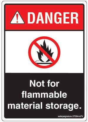 Safety Sign Store DANGER: Not for Flammable Material Storage Emergency ...