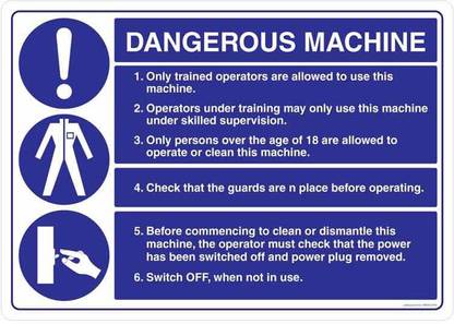 Safety Sign Store Dangerous Machine Emergency Sign Price in India - Buy ...