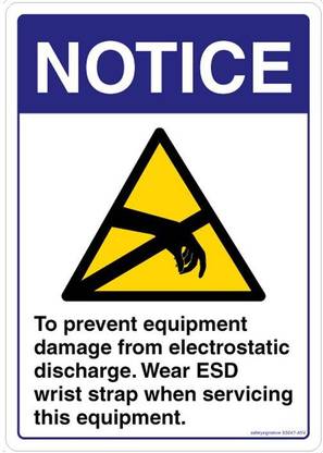 Safety Sign Store NOTICE: Prevent Equipment Damage from Electrostatic ...