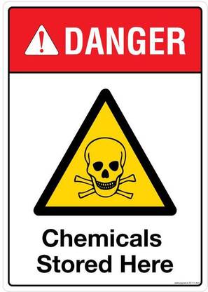 Safety Sign Store Danger: Chemical Stored Here Emergency Sign Price in ...