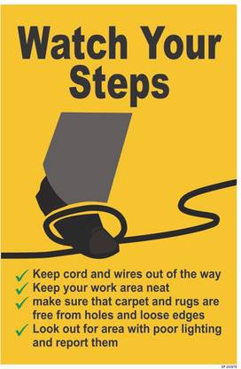 SignageShop flex watch your steps Poster Emergency Sign Price in India ...