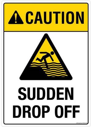 Safety Sign Store Caution: Sudden Drop Off Emergency Sign Price in ...