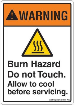 Safety Sign Store Warning: Burn Hazard Emergency Sign Price in India ...