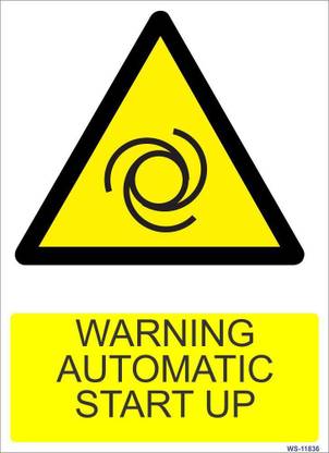 SignageShop Warning Automatic Start Up Emergency Sign Price in India ...