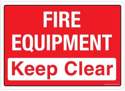 Safety Sign Store Fire Equipment. Keep Clear Emergency Sign Price in ...