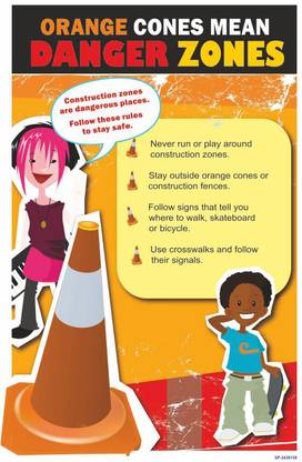 SignageShop flex Orange cones mean danger zones Poster Emergency Sign ...